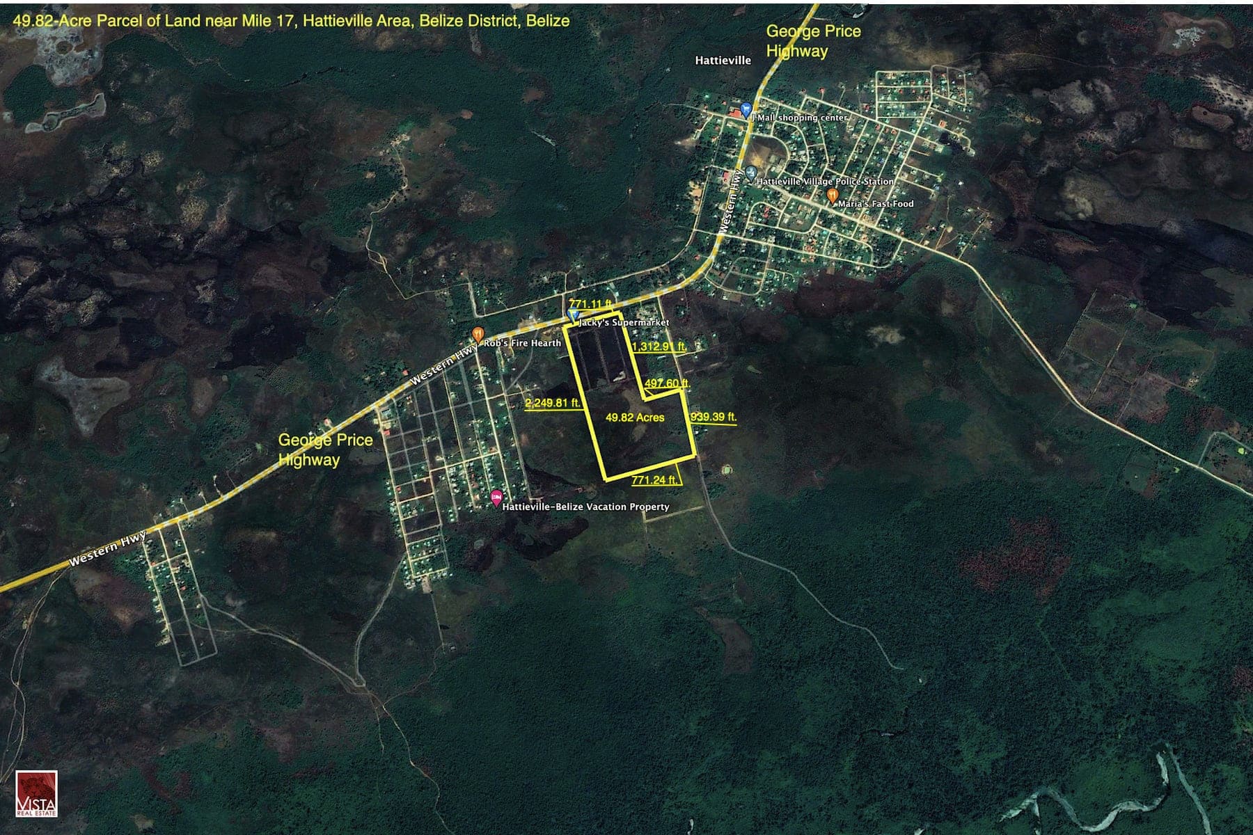 49.82-Acre Subdivision along the George Price Hwy. with 770 ft. Highway Frontage • Vista Real Estate